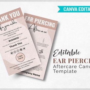 Editable Ear Piercing Aftercare Canva Template, Customizable and ...