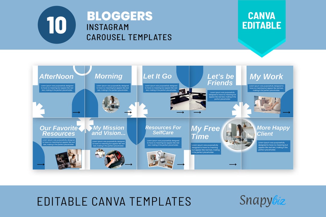 Instagram Carousel Post Template for Bloggers Canva Carousel Post ...