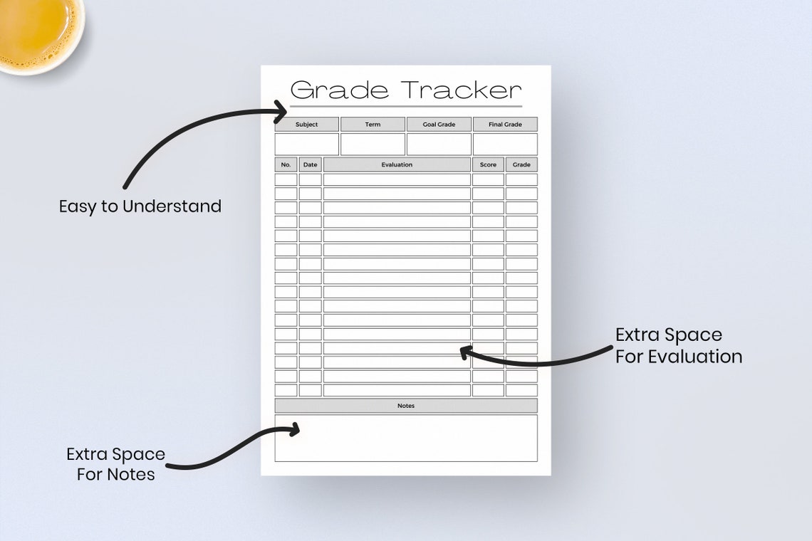 Printable Grade Tracker for Students Grade Tracker Student - Etsy