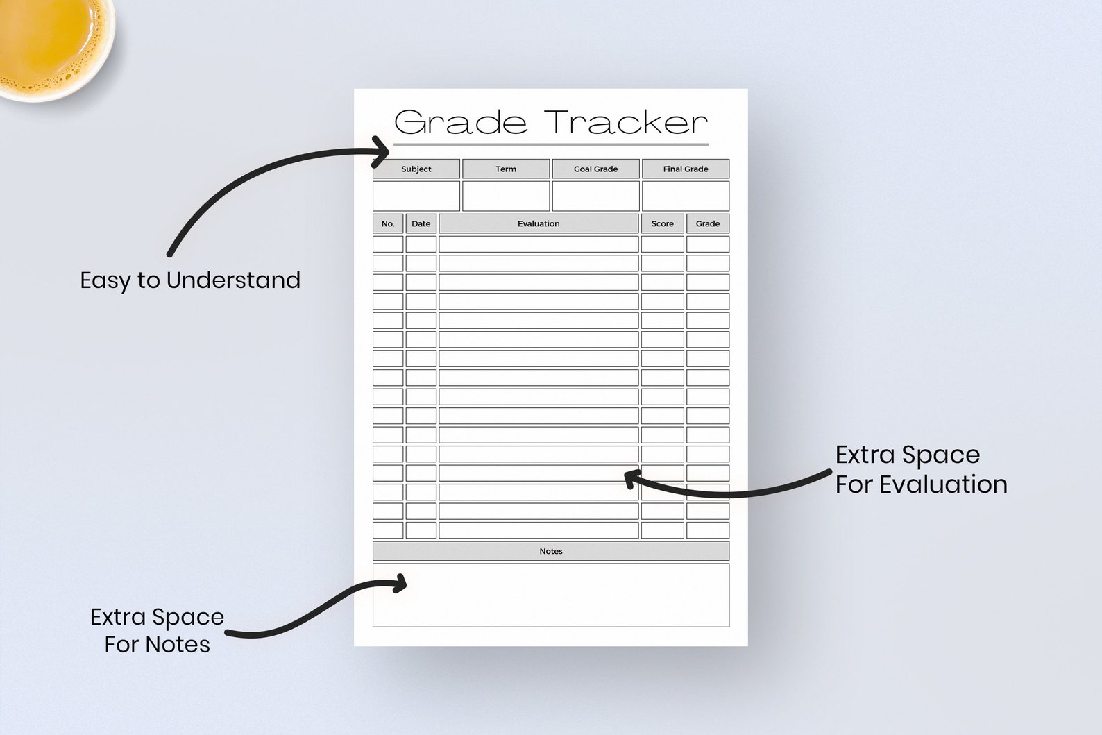 Printable Grade Tracker for Students Grade Tracker Student Grade ...