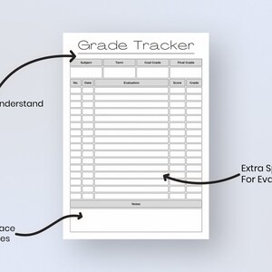 Printable Grade Tracker for Students Grade Tracker Student Grade ...