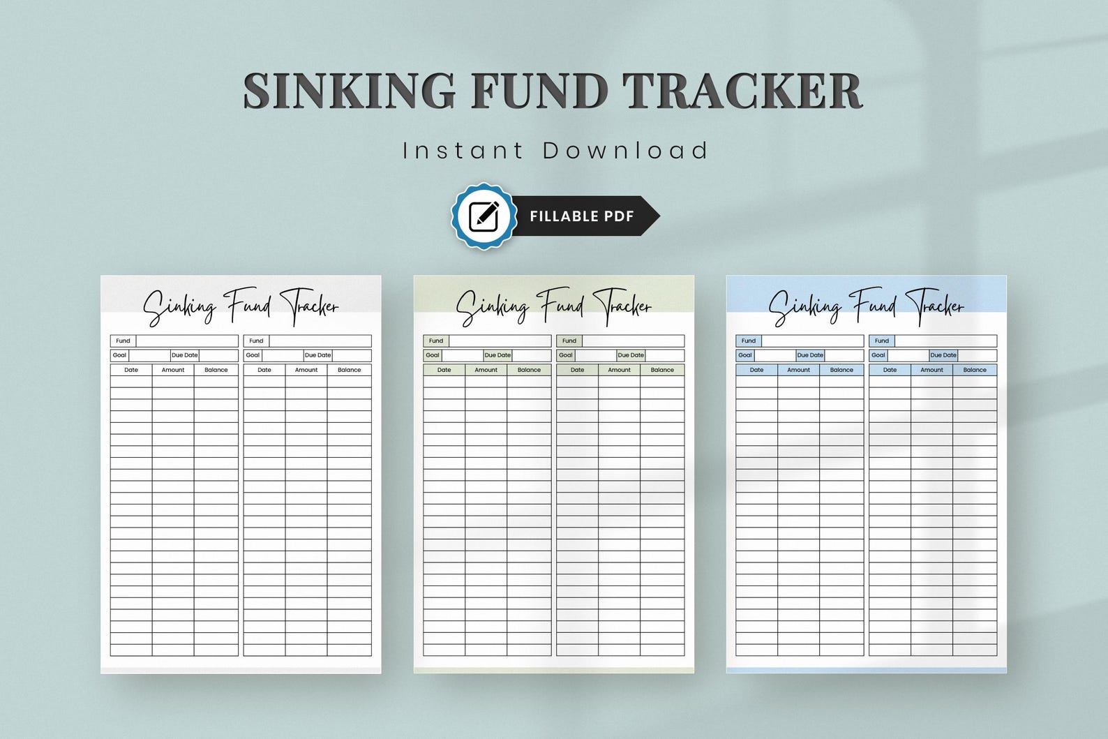 Fillable Sinking Fund Tracker, Printable Savings Goal Sheet (PDF) - Etsy