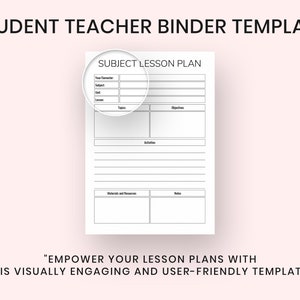 Printable Student Teacher Binder Template, Printable Teacher Planner ...