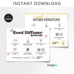 Editable Reed Diffuser Care Instructions Template, Printable Reed ...