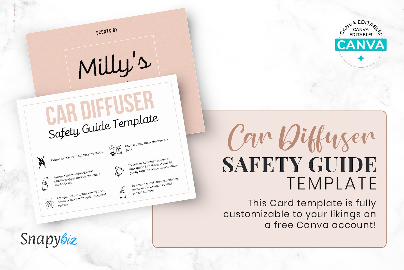 Editable Car Diffuser Safety Guide Template and Instructions, Printable ...