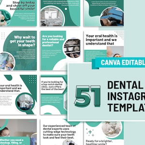 Dentist Instagram Template | Dentist Template Social Media Post | Dental Social Media Marketing ...