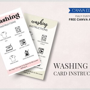 Editable Washing Care Card Printable Washing Instructions Template ...
