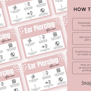 Editable Ear Piercing Aftercare Template, Ear Piercing Aftercare ...