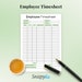 Fillable Employee Timesheet Printable Planner PDF, Work Time Tracker ...