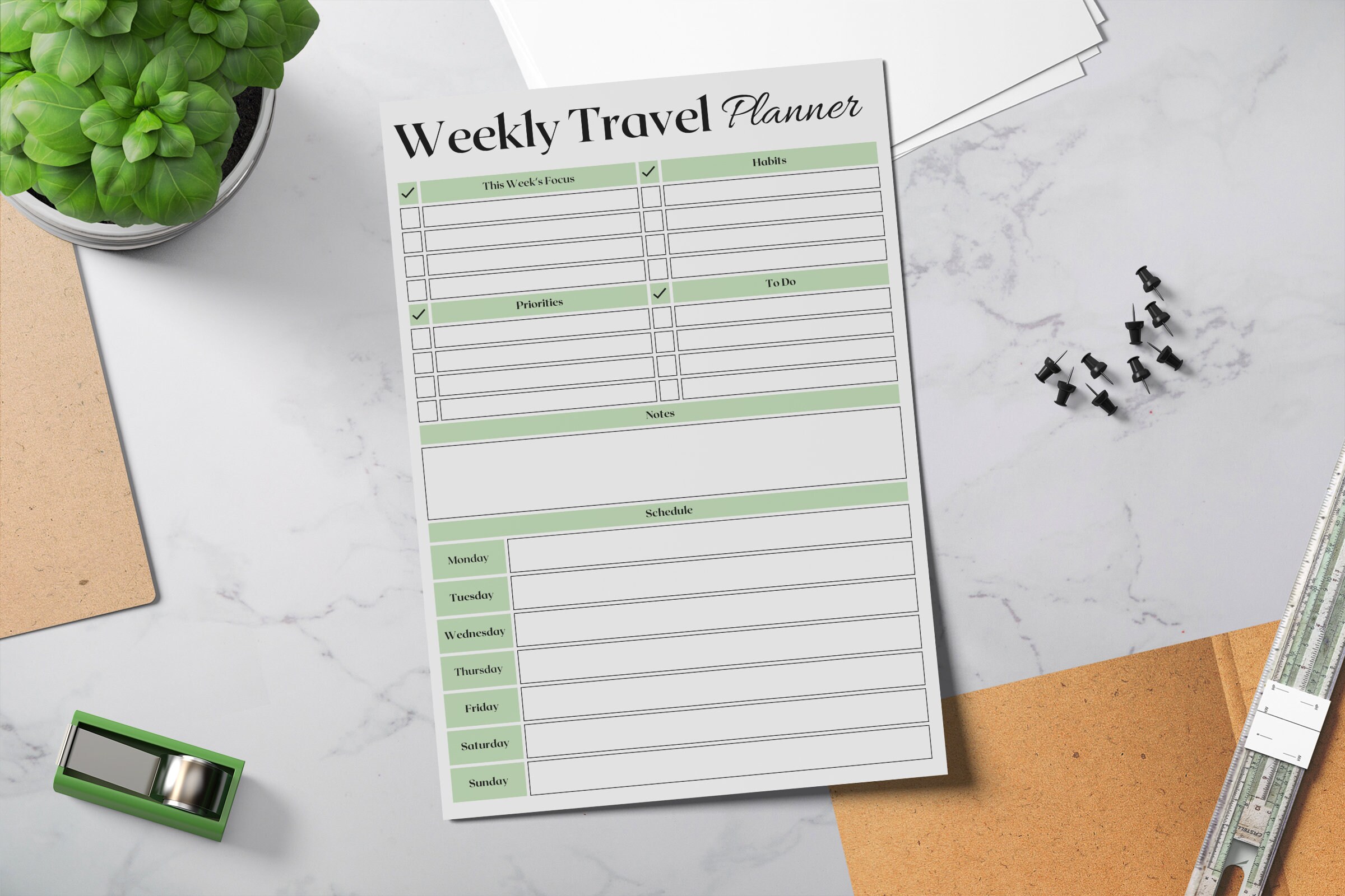 Weekly Roadtrip Printable Planner PDF Travel Roadtrip - Etsy