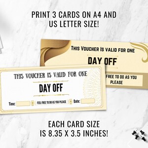 Editable Day off Voucher Canva Template Canva Gift Certificate Design ...