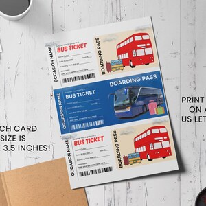 Editable Bus Ticket Template: Surprise Trip Reveal (canva Editable ...