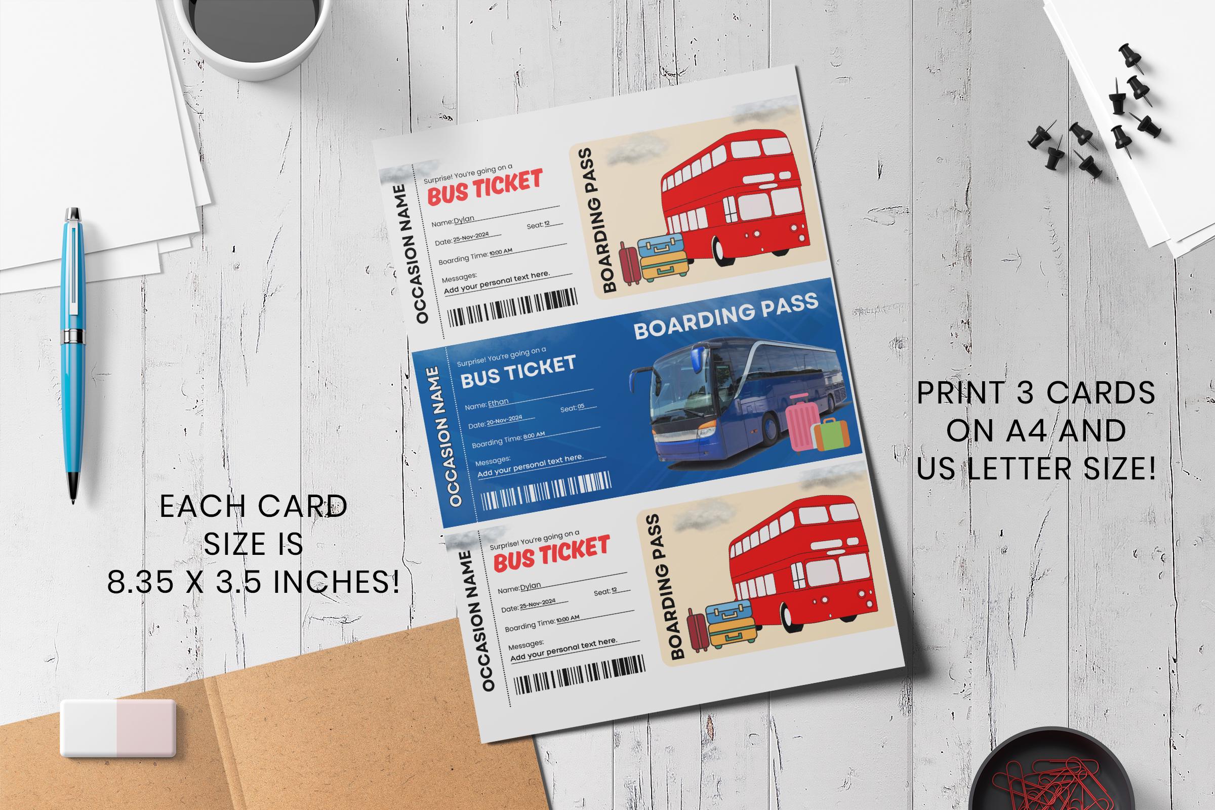 Bus Ticket Template For Kids