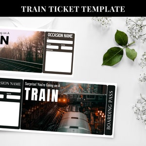 Train Ticket Canva Template Editable Train Ticket Design Customizable ...