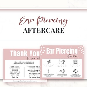 Editable Ear Piercing Aftercare Template, Ear Piercing Aftercare ...