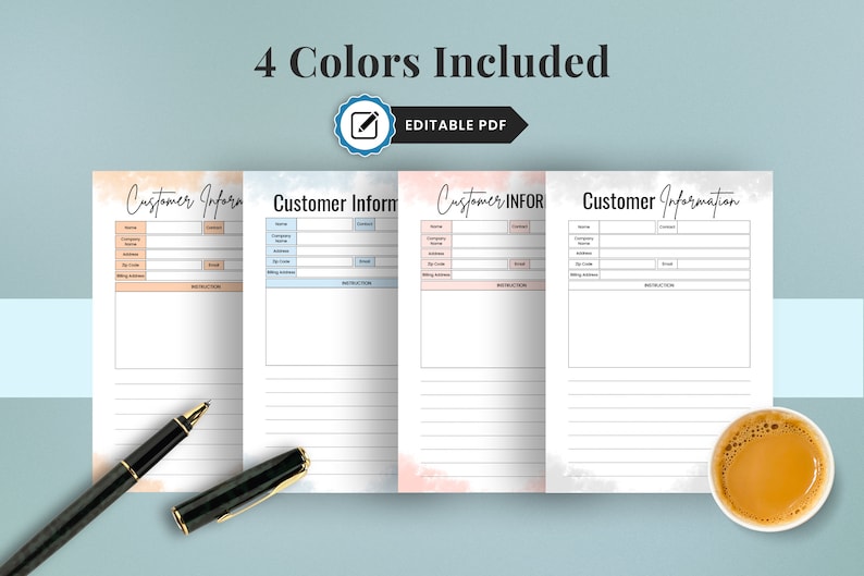 Printable Customer Information Sheet Direct Sales Planner - Etsy