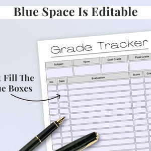 Printable Grade Tracker for Students Grade Tracker Student Grade ...