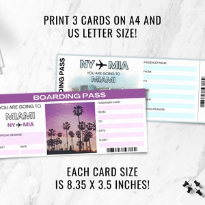 Printable MIAMI Surprise Trip Gift Ticket You're Going to Miami ...