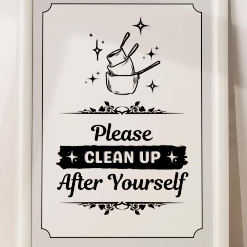Please Clean up After Yourself Signs - Etsy