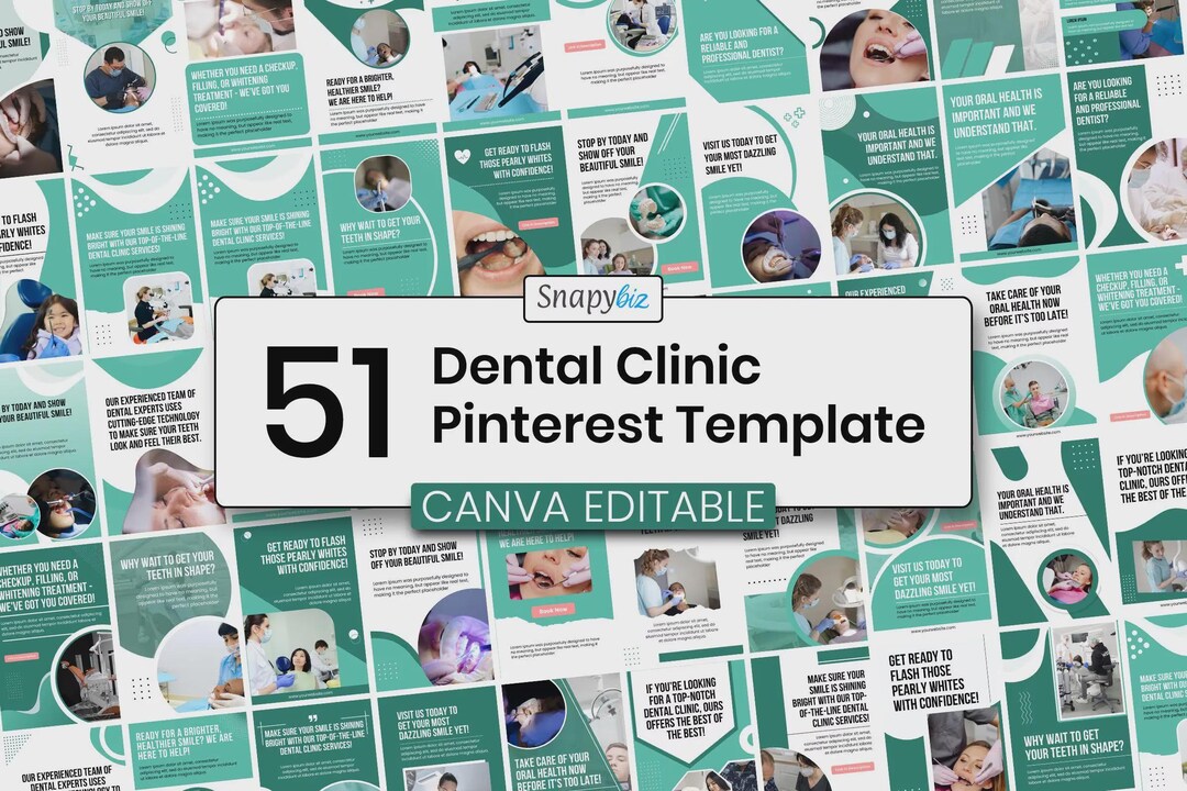 Dental Clinic Pinterest Marketing Pins Template, Dentist Social Media ...