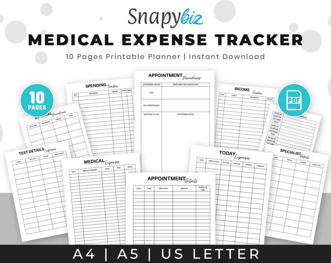 Medical Expense Tracker, Medication Log Sheets, Medical Binder Chronic ...