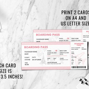 Editable Boarding Pass Template, Printable Airline Ticket, Canva ...