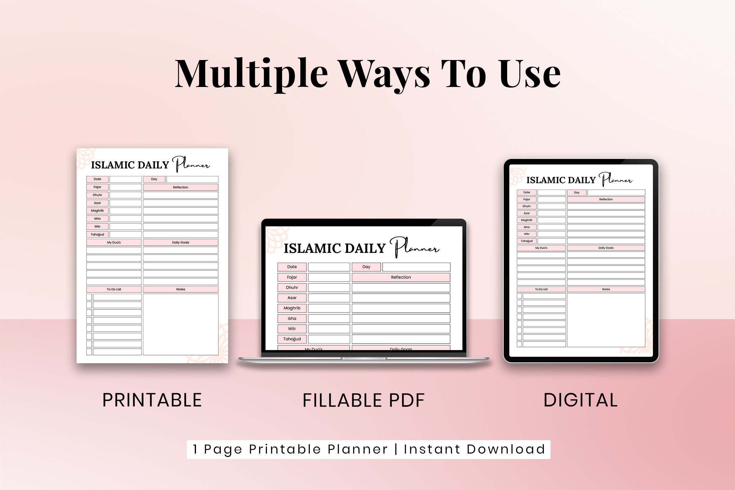 Islamic Daily Routine Pdf Daily Routine Examples Fillable - Etsy