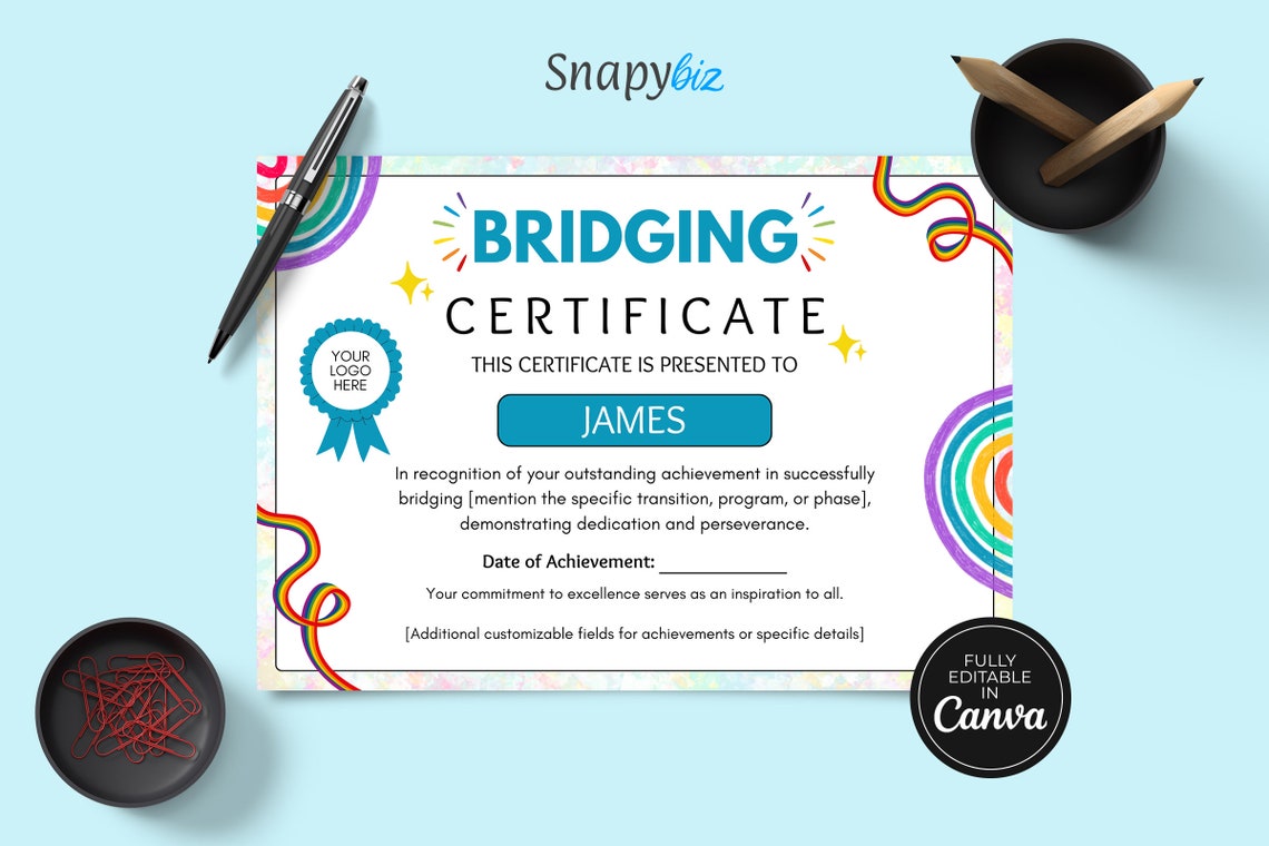 Editable Girl Scout Bridging Certificate, Canva Template (digital ...
