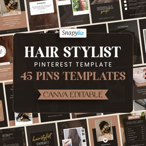 Hair Stylist Pinterest Template Editable, Hair Beauty Salon Social ...