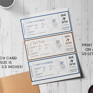 Florida Boarding Pass Gift Ticket Template, Editable Florida Airline ...