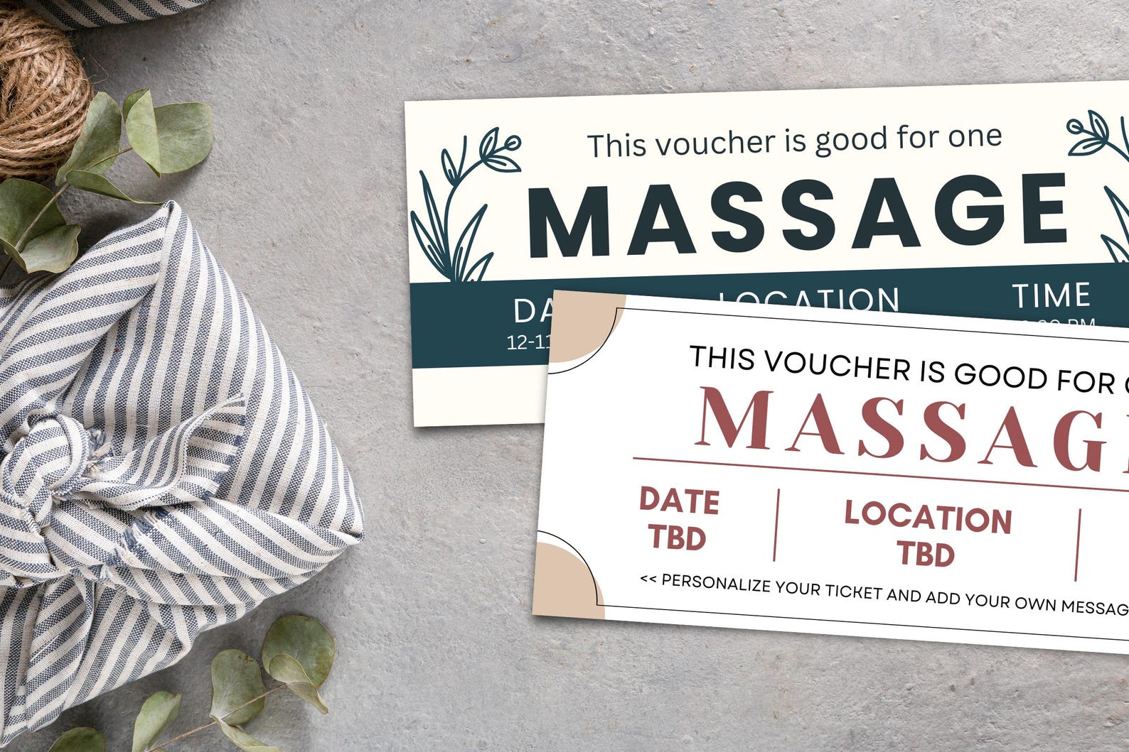 Editable Massage Gift Certificate Template, DIY Spa Coupon (canva) - Etsy