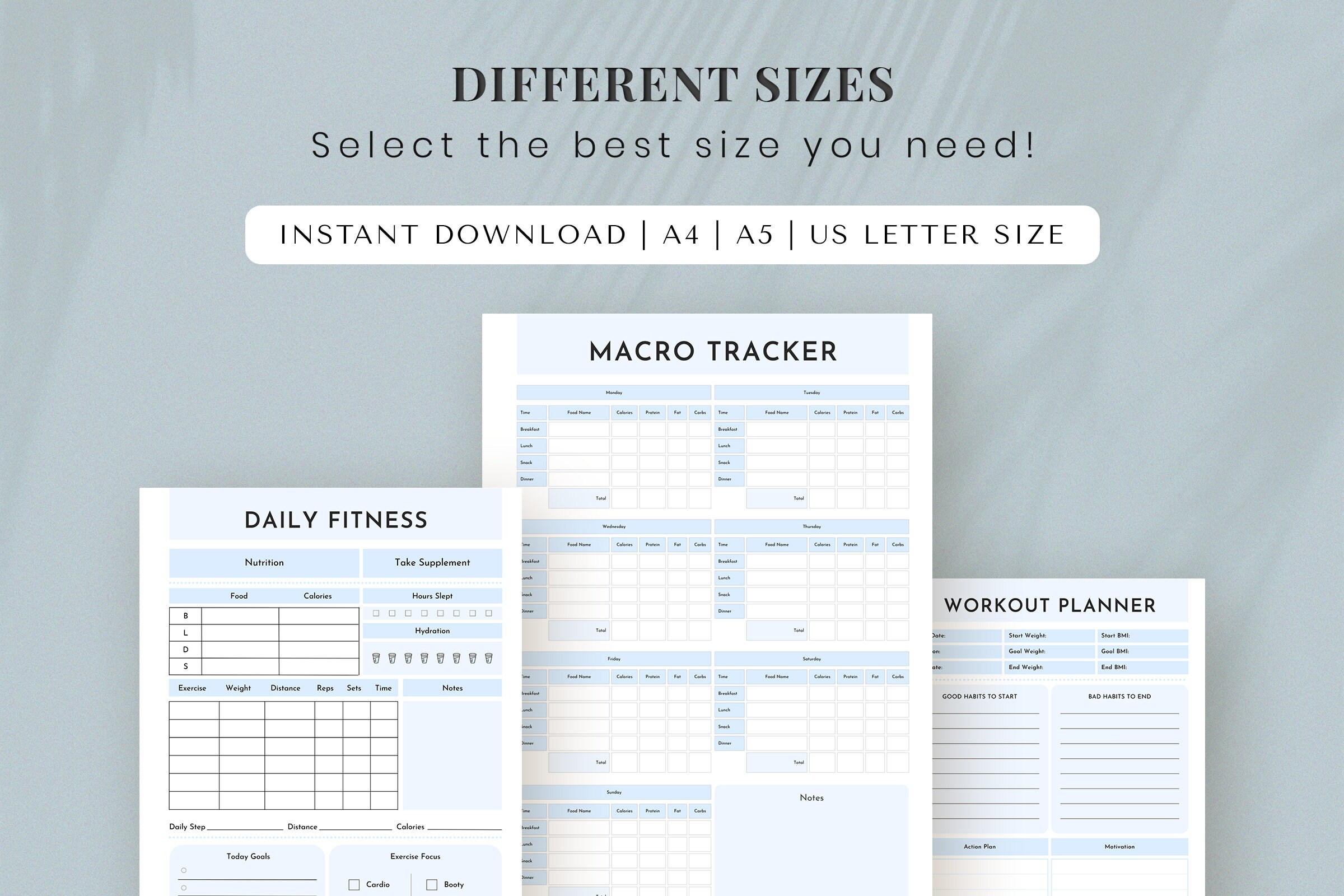 Macro Tracker Printable Planner Macro Tracker and Calorie - Etsy