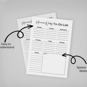 Weekly Planner Pdf, to Do List Template, Daily Checklist, Printable ...