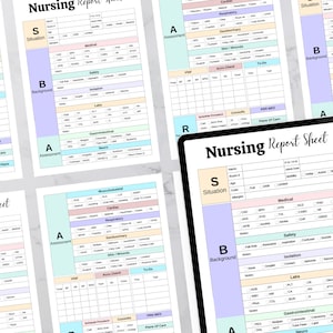 Printable Nursing Report Sheet PDF, Nursing Template, Nursing Study ...