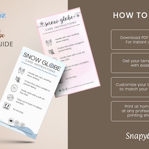 Snow Globe Care Card Canva Editable Template, Customizable Snow Globe ...