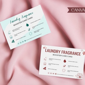 Laundry Fragrance Booster Care Card Template, Pink Watercolor (digital ...