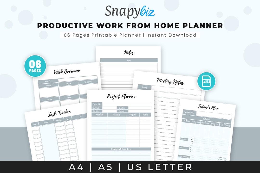 Work From Home Planner Log Work My Daily Routine Project Planner ...