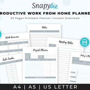 Work From Home Planner Log Work My Daily Routine Project Planner ...