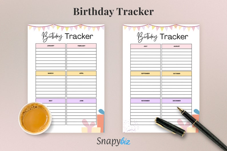 Editable Birthday Tracker Printable Birthday List Birthday - Etsy