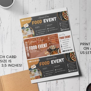 Editable Food Event Ticket Template, DIY Printable (digital Download ...