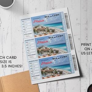 Mexico Boarding Pass Template Printable and Editable, Printable MEXICO ...
