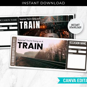 Train Ticket Canva Template Editable Train Ticket Design Customizable ...