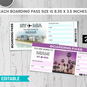 Printable MIAMI Surprise Trip Gift Ticket You're Going to Miami ...