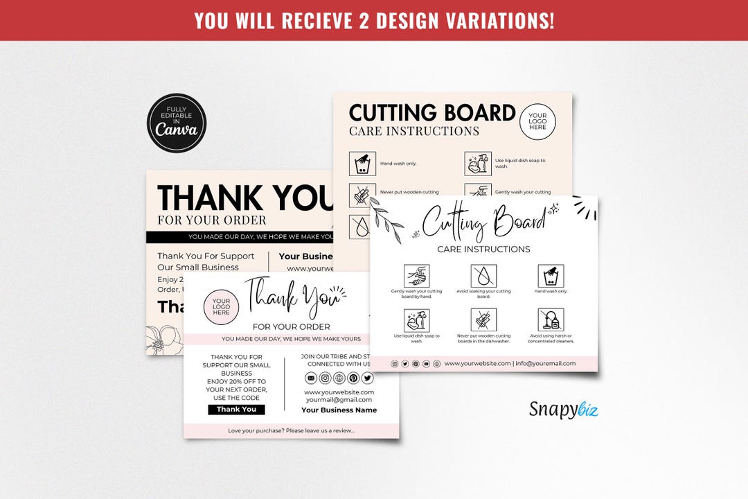 Cutting Board Care Card Template, Wood Maintenance Guide (canva ...