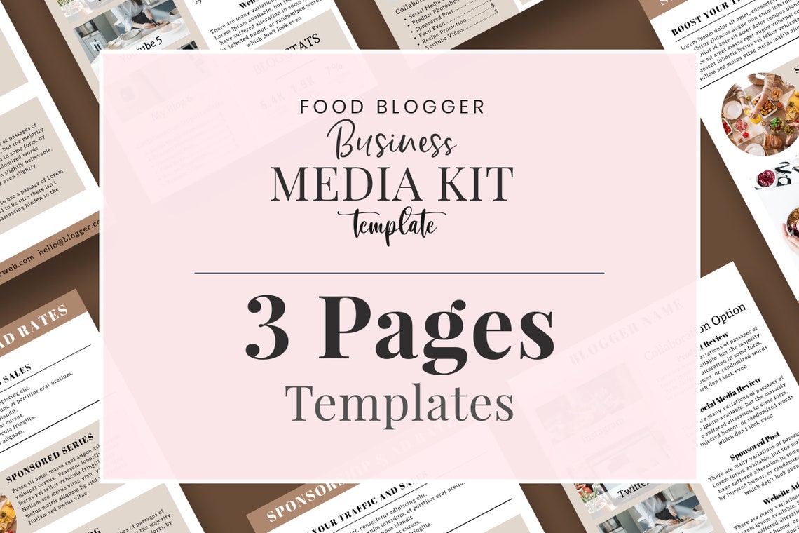 Food Blogger Media Kit Food Media Kit Media Kit Canva - Etsy