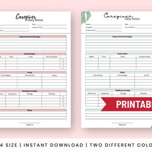 Printable Caregiver Forms PDF Printable Caregiver Assessment Forms ...