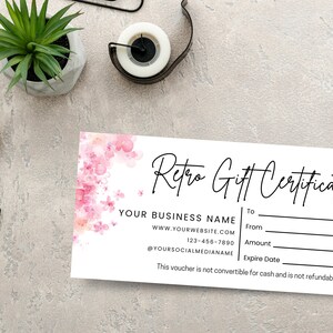Retro Gift Certificate Template Canva, Downloadable Gift Certificate ...