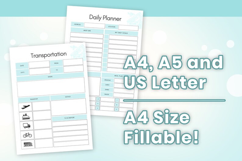 Editable Travel Planner Template Travel Printable Tracker - Etsy