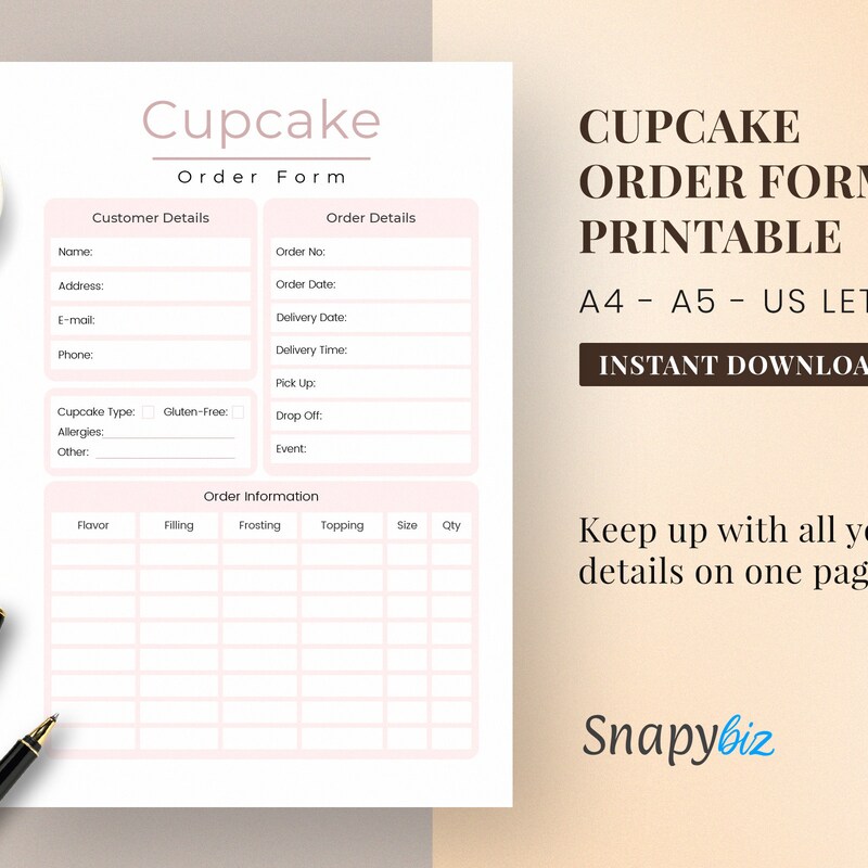 Bakery Order Form - Etsy