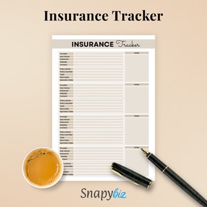 Fillable Insurance Tracker, Printable Planner Pdf, Insurance Agent Gift ...